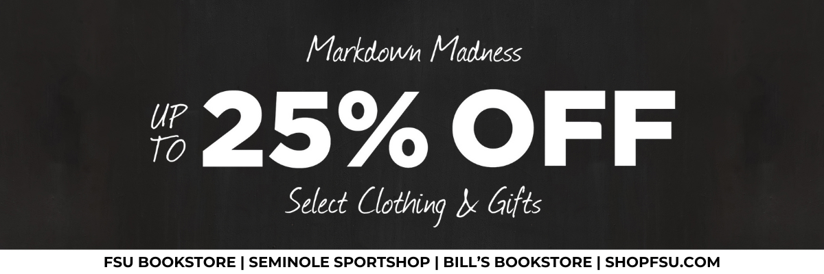 Markdown Madness is Happening Now at the FSU Bookstore | University ... Markdown Madness is Happening Now at the FSU Bookstore | University ...